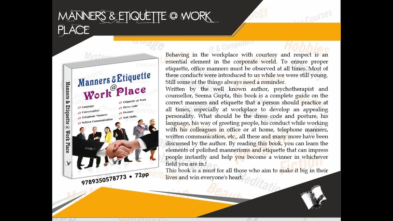 Manners & Etiquette @ work place - YouTube