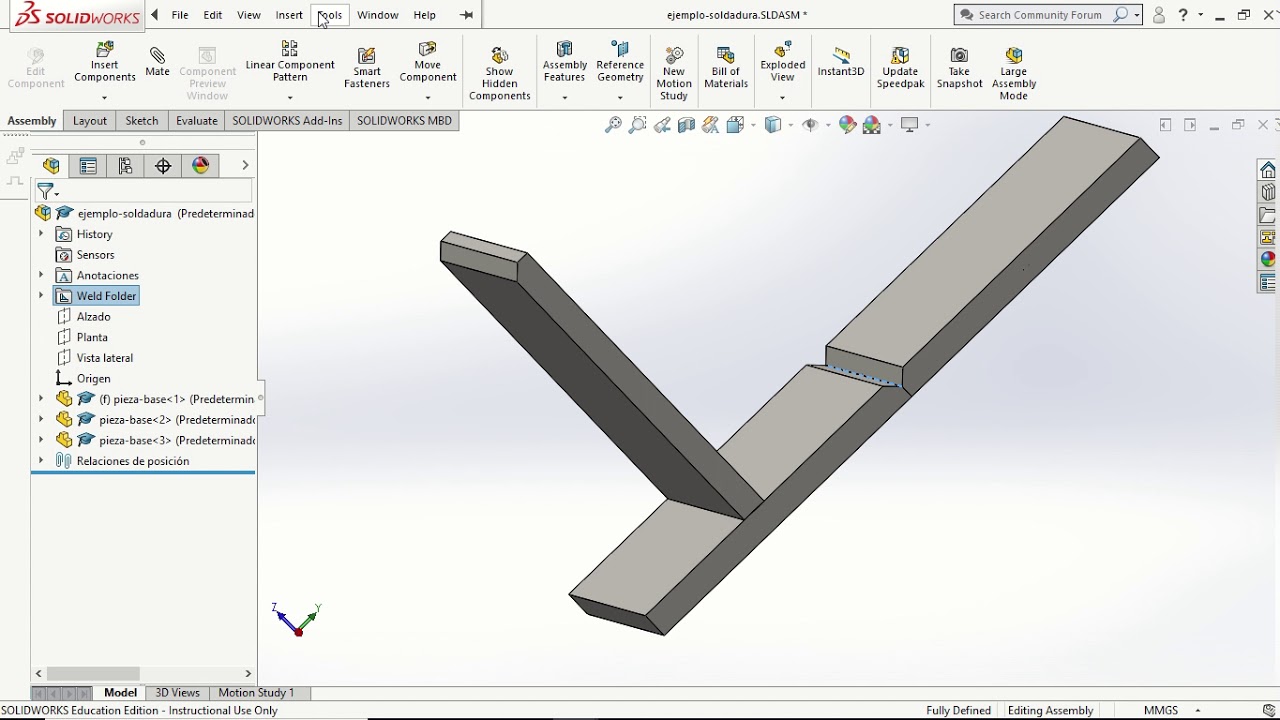 soldadura, SolidWorks, IQS, Dibujo Industrial - YouTube