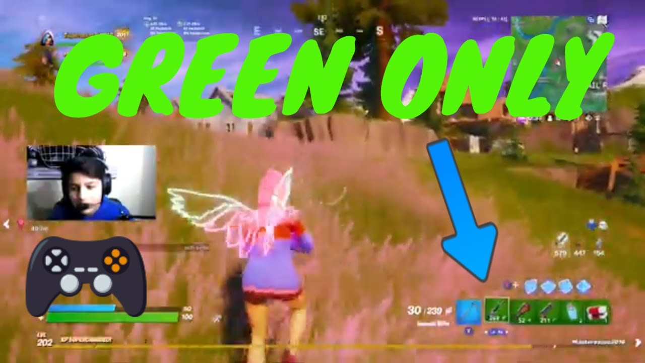 GREEN ONLY CHALLENGE IN FORTNITE. DID WE GET THE WIN????? - YouTube
