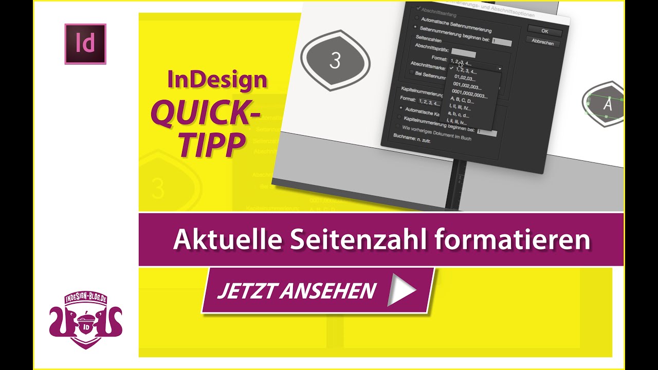Aktuelle Seitenzahl erstellen und formatieren // InDesign QUICK-TIPP ...
