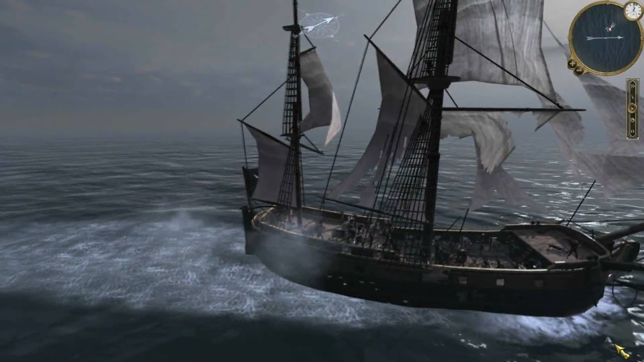 Empire Total War Naval Battle - British 6th rate vs 2 Pirate Sloops ...