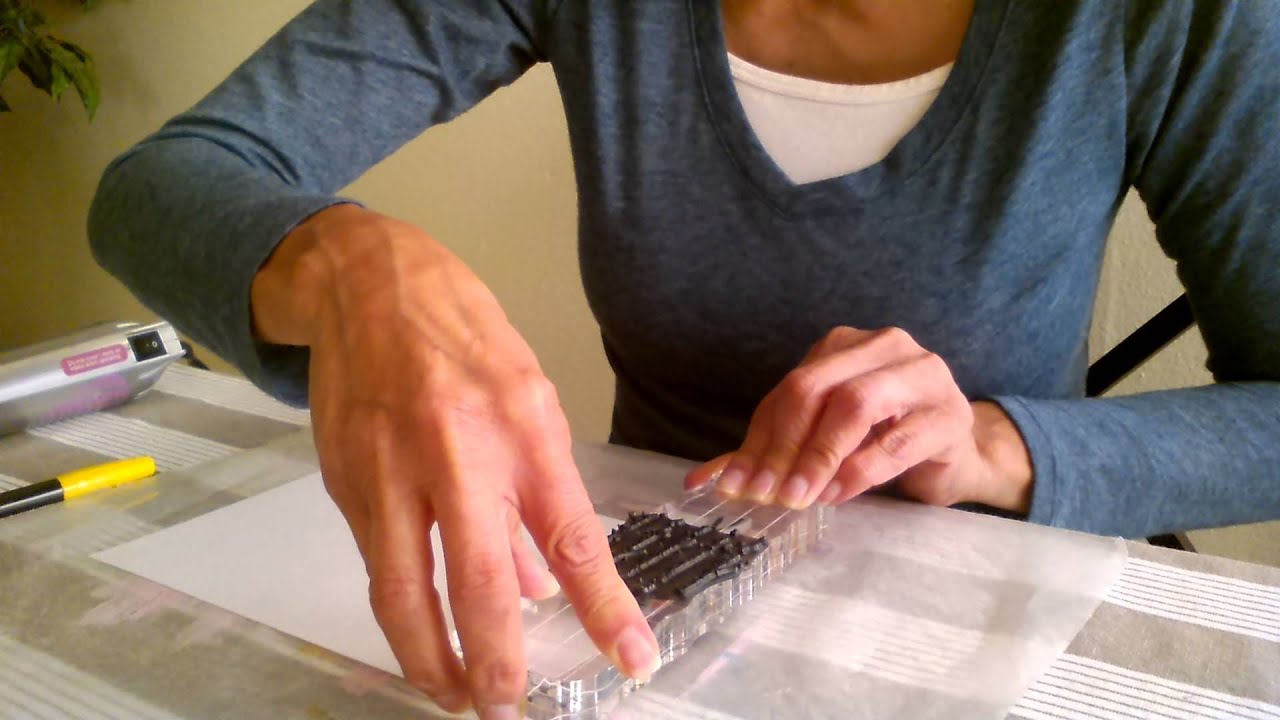 Multicolored embossing with clear powder - YouTube
