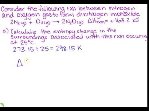 Calculate the entropy change in the surroundings - YouTube