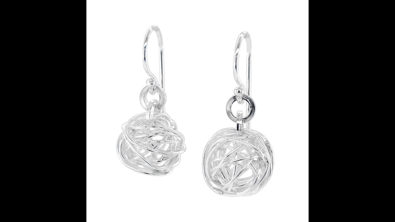 ASHA Jewelry - Wire Ball Sterling Silver Earrings - YouTube