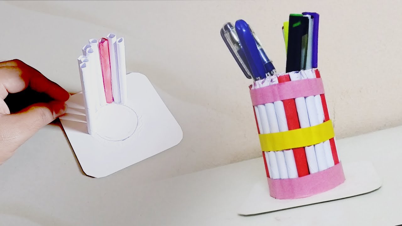 Pen holder from paper - YouTube
