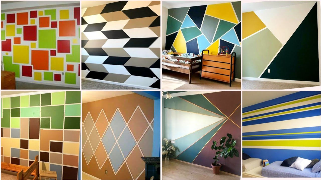Easy Paint Designs for Walls || Best Geometric Wall Art Paint Ideas ...