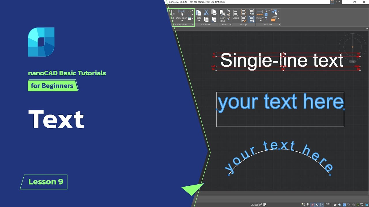 Working with Text in nanoCAD - nanoCAD Platform Tutorial - Lesson 9 ...