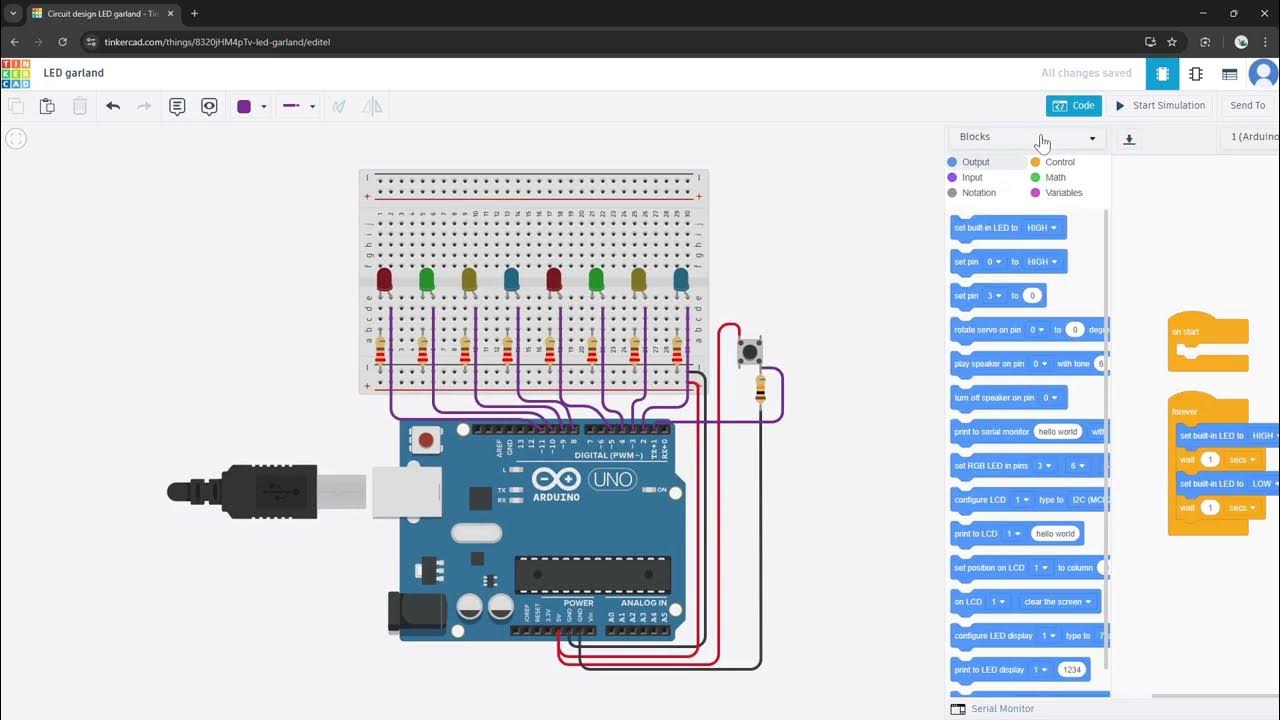 Blinking Arduino LED Garland | Easy Project for Beginners - YouTube