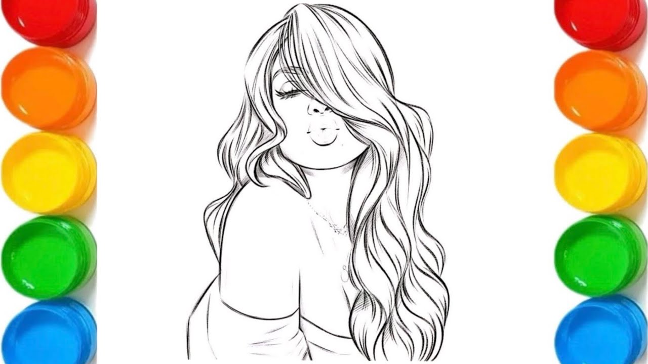 Fashion Girl Drawing and Coloring For Kids|Fun Coloring Pages|Fashion ...