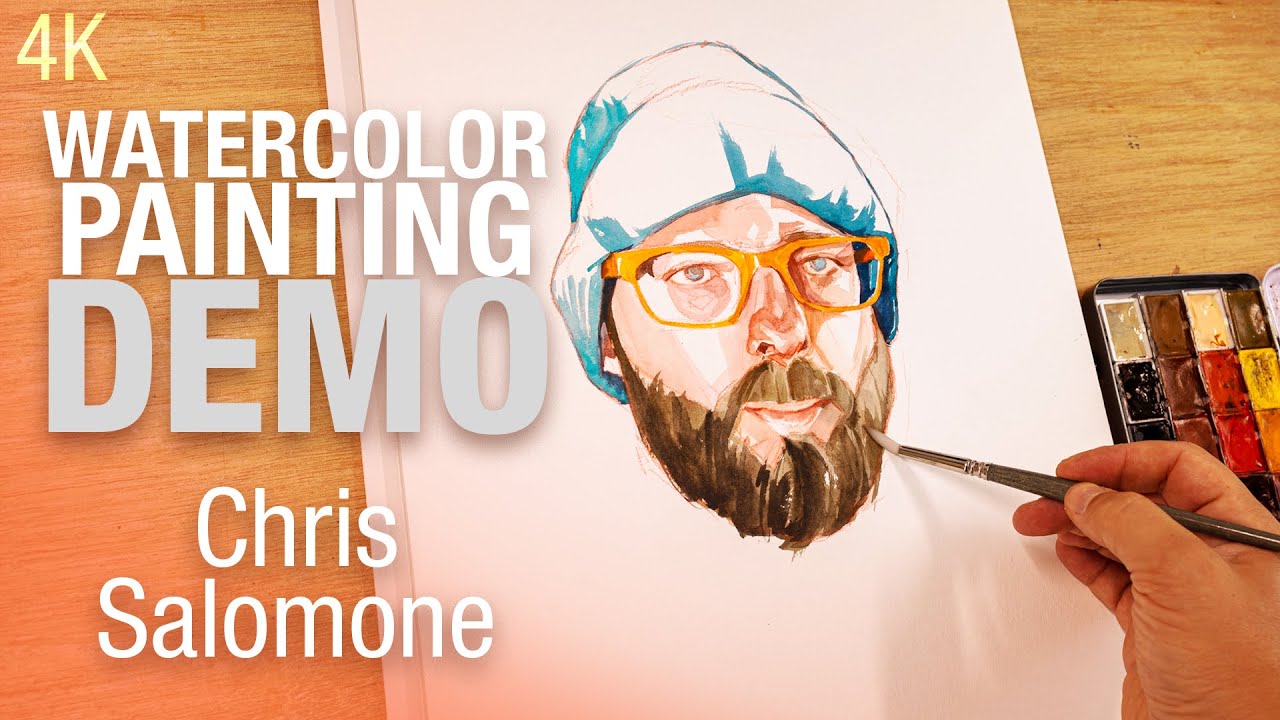 🎨🪑 Demo Aquarelle - Portrait de Chris Salomone - YouTube