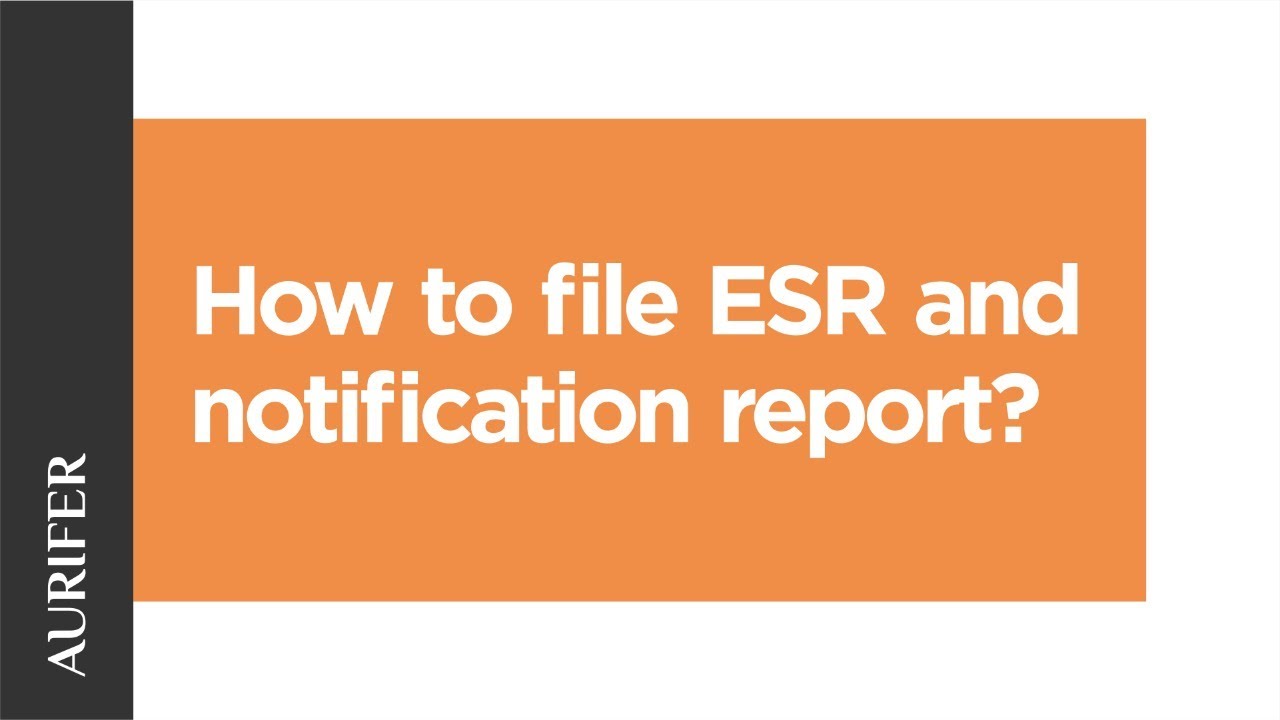 How to file ESR and notification report for 2019? - YouTube