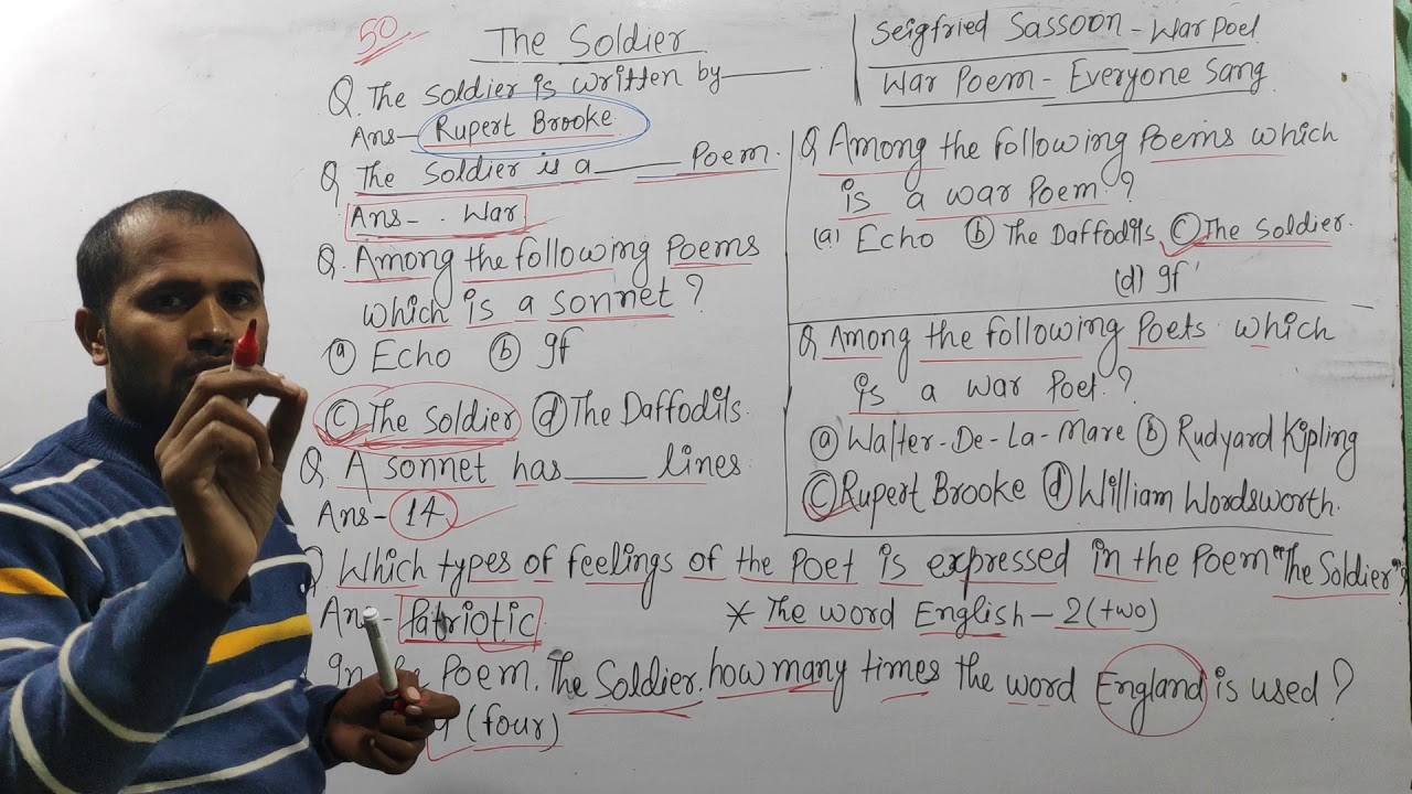 100 MARKS POEM , THE SOLDIER,OBJECTIVE TYPE OF QUESTIONS AND ANSWERS ...