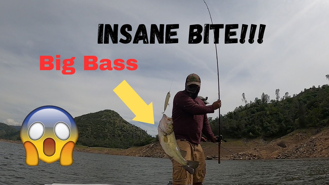 Pine Flat Lake Bass Fishing [Epic Bite!!!] - YouTube