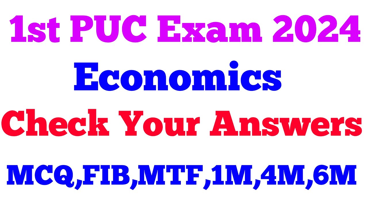 1st PUC Economics Key Answers 2024#Shivamurthysacademy#1stpucexam# ...