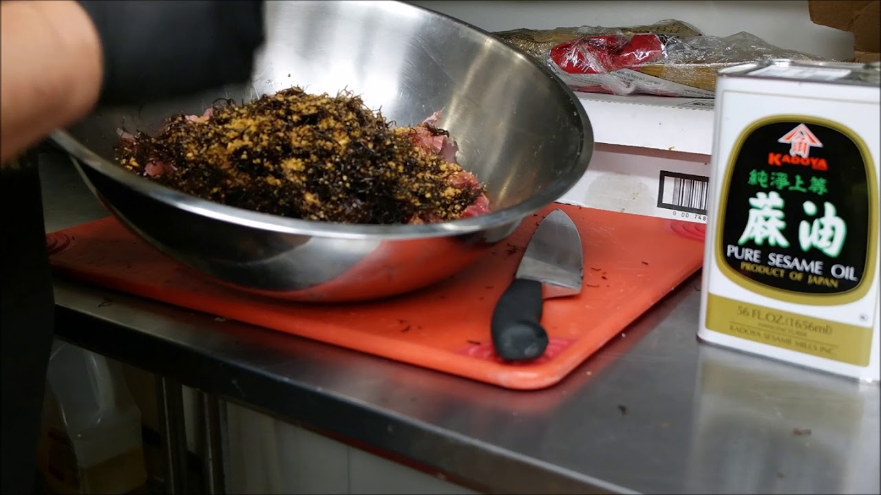 Ahi Ogo Poke... Here Is An Old School Poke Recipe. - YouTube