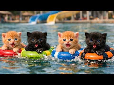 Ginger Mama Cat & Papa Cat Work at Water Park BUT Kittens Turn It Into Chaos! 🚨