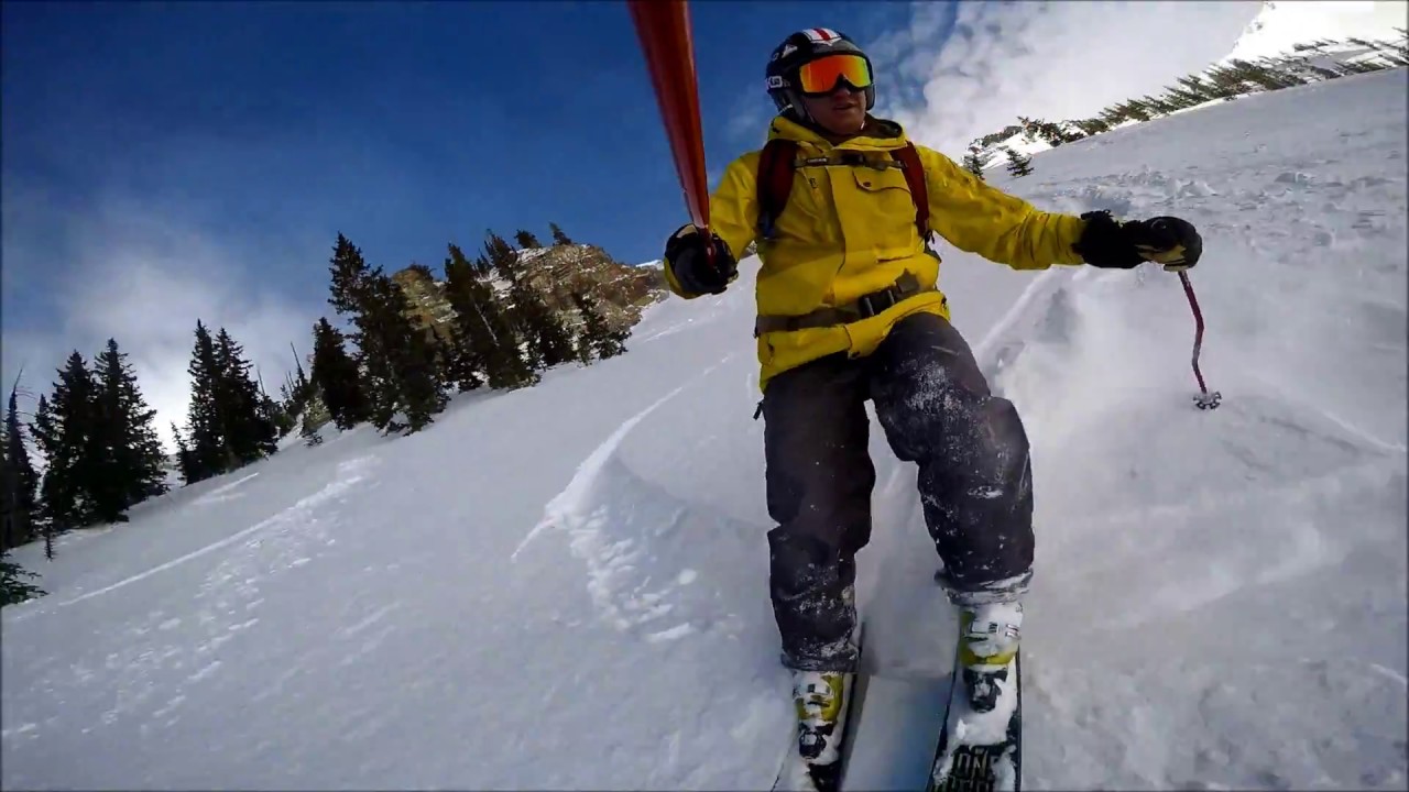 Powder skiing Mineral Basin Snowbird 2017 - YouTube