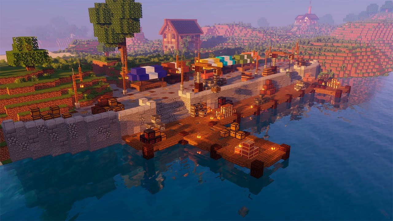 How To Build A Port In Minecraft (In Russian) - YouTube