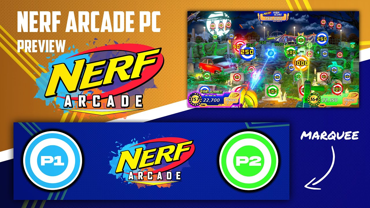 Nerf Arcade on PC - Preview Light gun game + custom marquee - YouTube