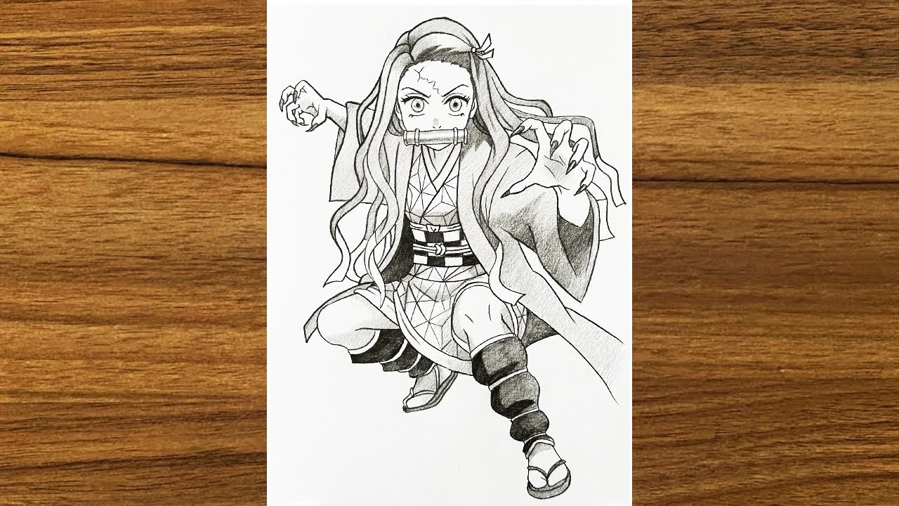 How to draw Nezuko Kamado full body || Demon Slayer easy tutorial ...