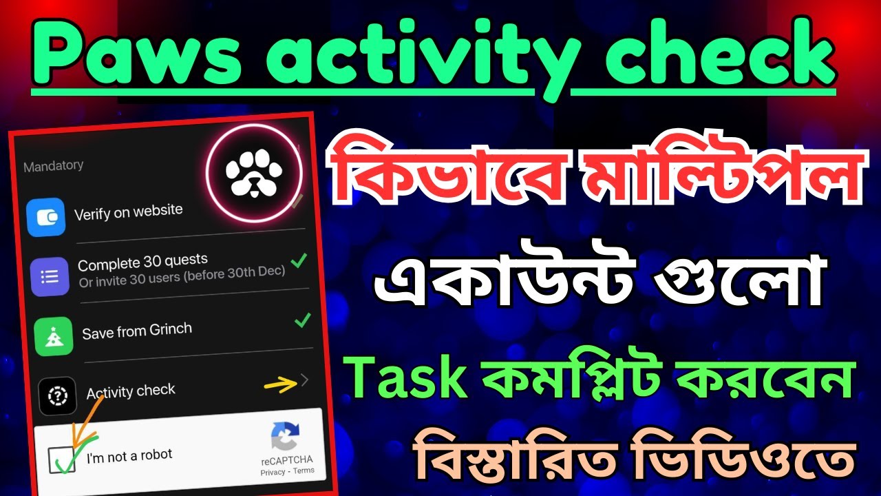 Paws Activity check task Complete | Paws Airdrop New Task Today | Paws ...