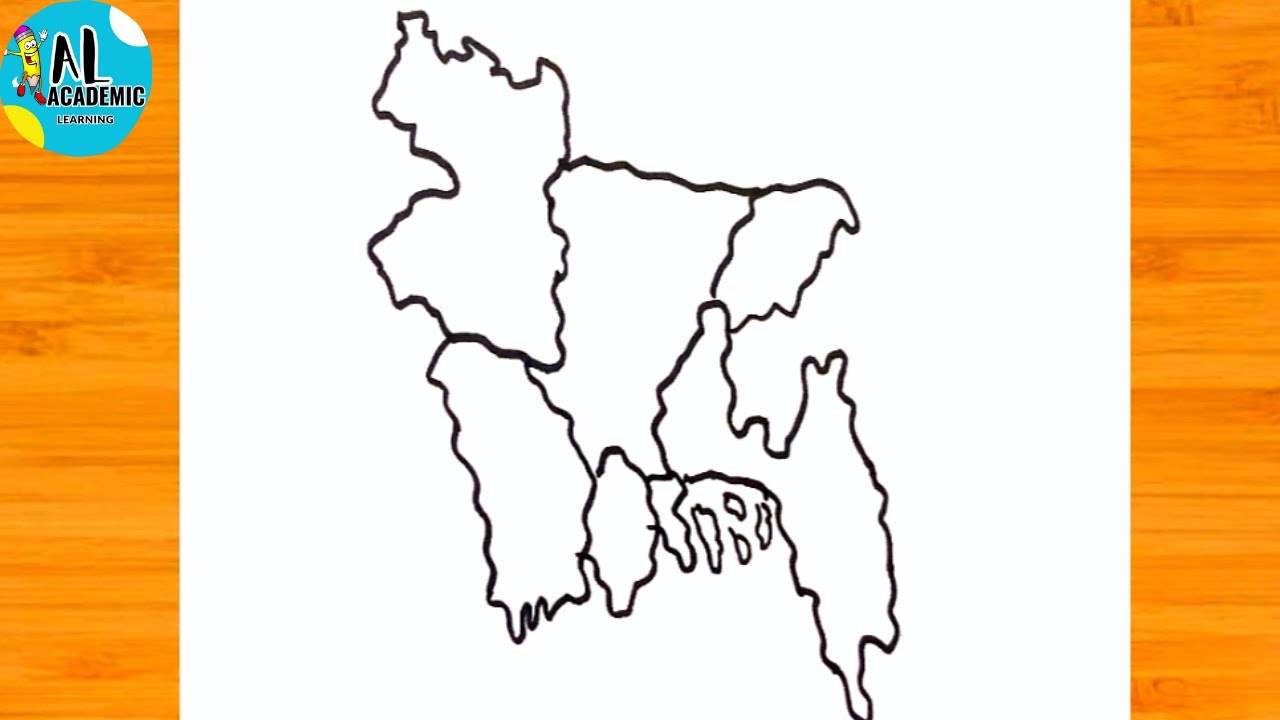 How to draw a Bangladeshi Map | Drawing Bangladesh Map | Draw ...
