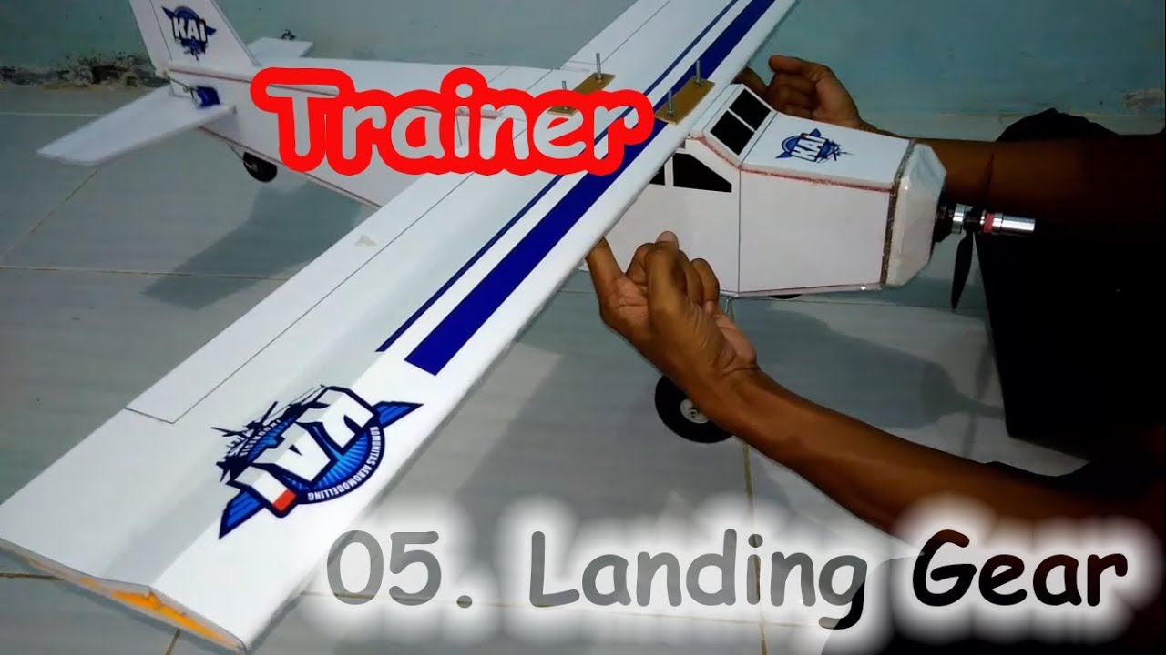 RC Plane - Trainer - 05. Landing Gear, Motor, Wing Mount (Roda Landas ...