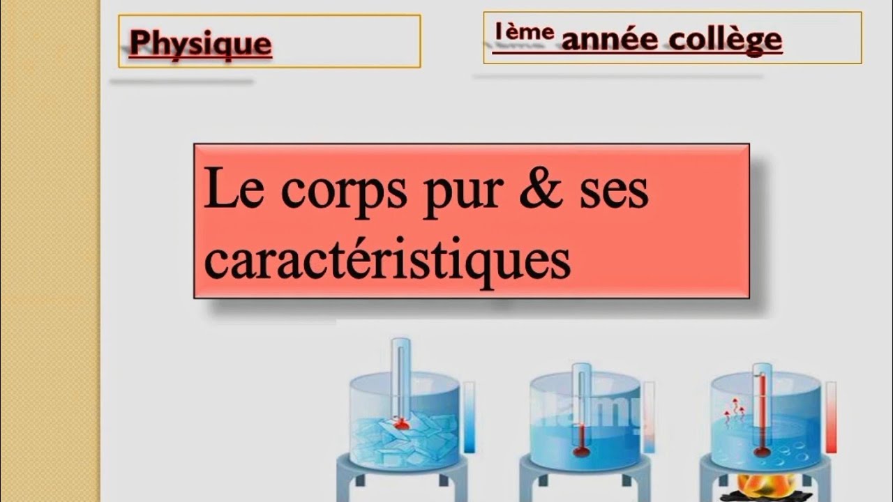 Les corps pure & ses caractéristiques pour 1èr année collège - YouTube