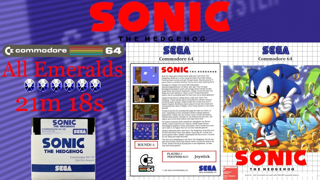 Sonic the Hedgehog 1 [C64 2021] All Emeralds [21'18"] WR🥇 | SEGA Master ...