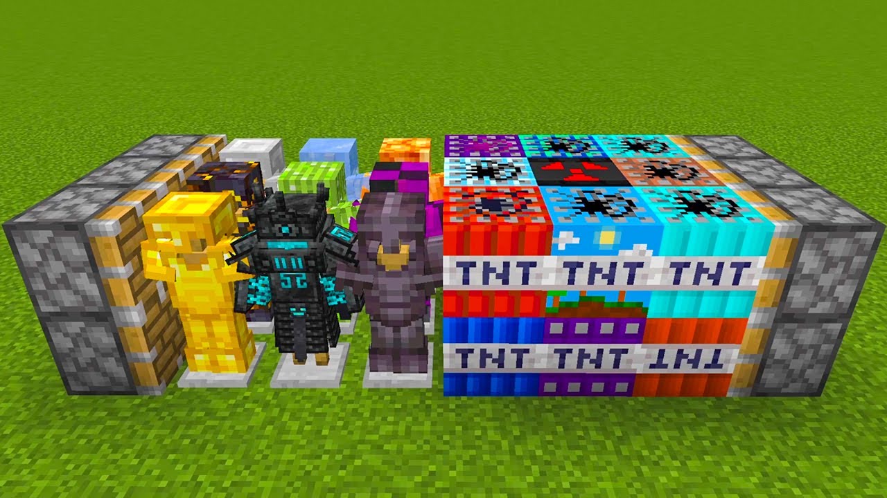 all armor + all tnt = ??? - YouTube