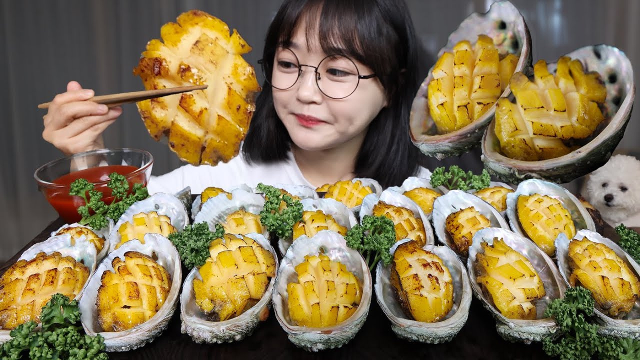 노릇하게 구운 전복버터구이 먹방💛Golden Brown Butter-Grilled Abalone Mukbang ASMR ...
