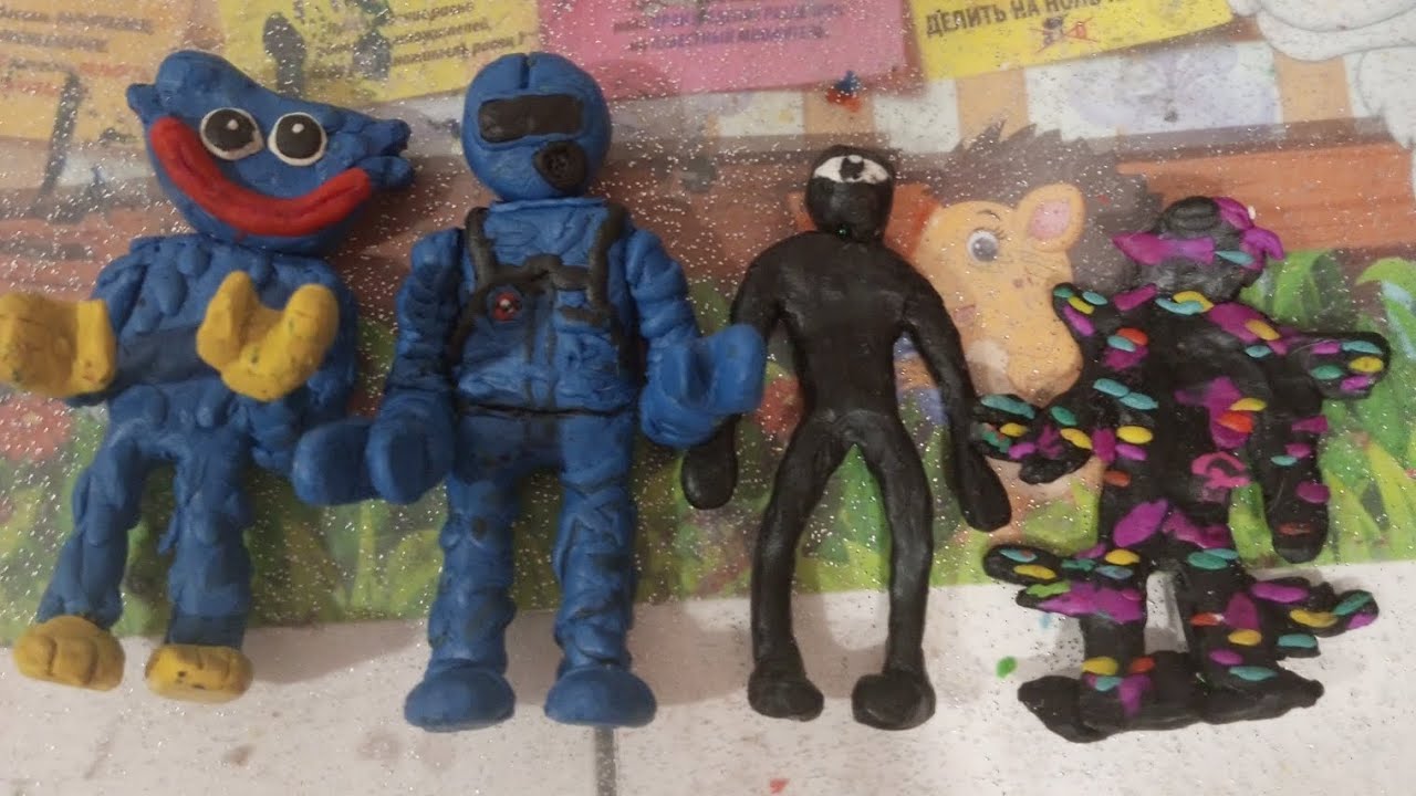 обзор фигурок из пластилина из игры doors и из project playtime - YouTube