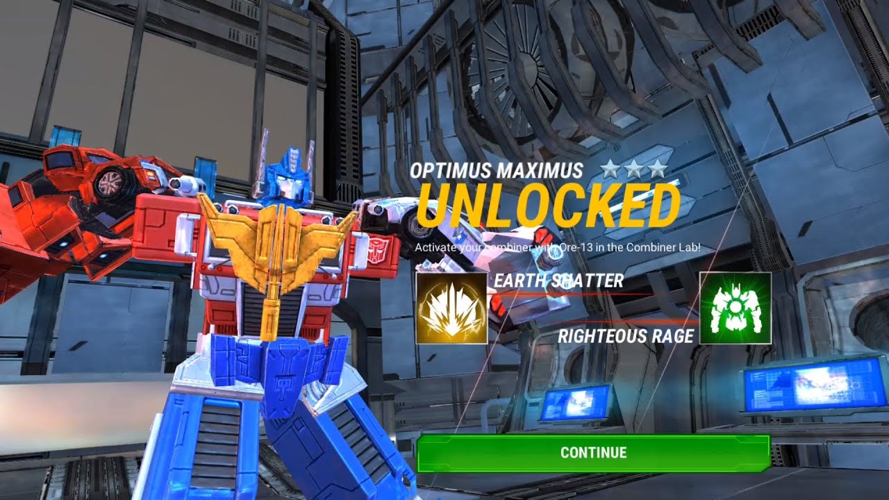 Unlocking Optimus Maximus in Transformers Earth War. - YouTube
