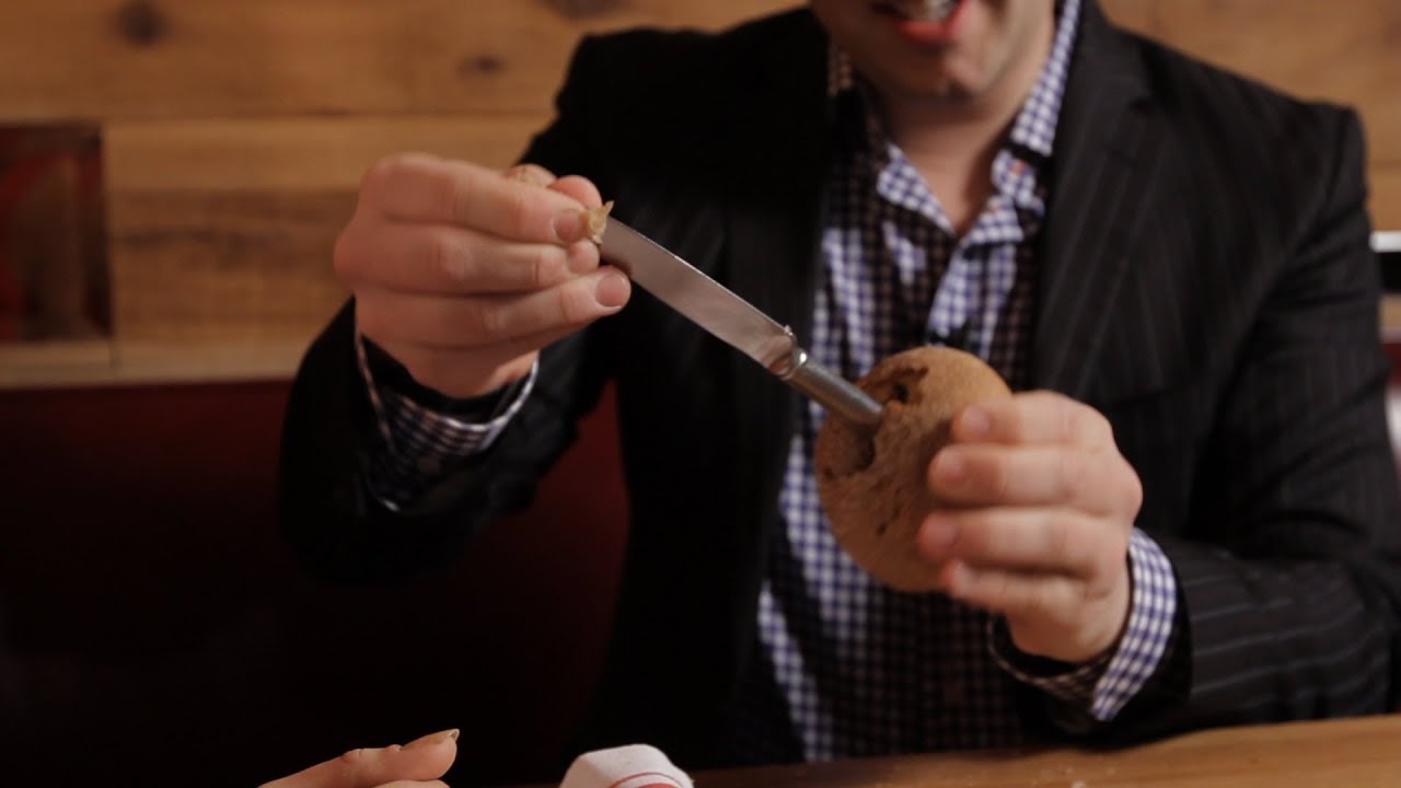 How to Pull a Knife Out of a Bread Roll | Table Magic Tricks - YouTube