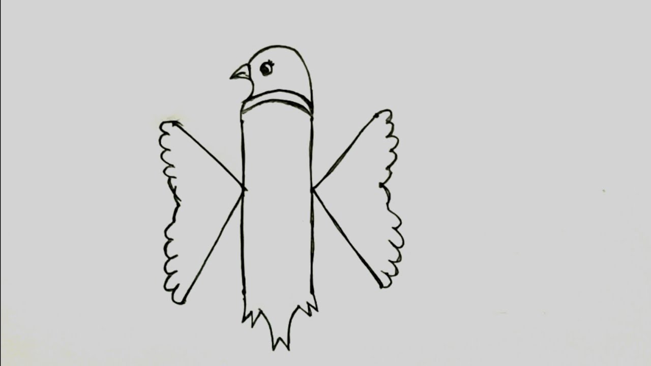 bird drawing|| how to draw a bird with dots||3×4 dots turn into bird ...