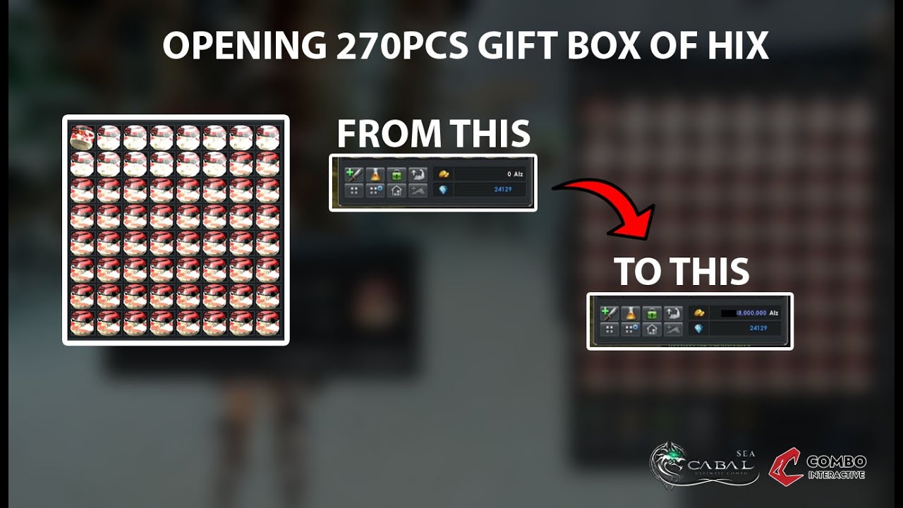 Opening 270 pcs Gift Box of Hix | Cabal Ultimate Combo - YouTube