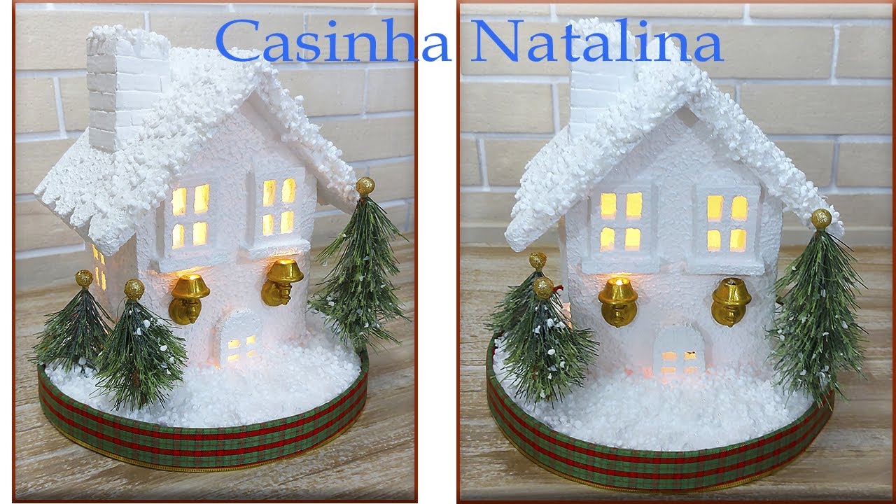 Casinha Natalina Feita Com Isopor – Diy Natal. - YouTube