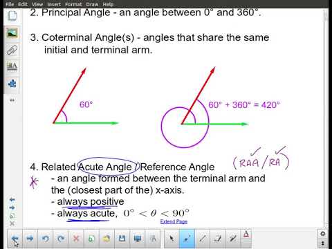 MCR3U Trigonometry 03 Angles Cartesian Plane - YouTube