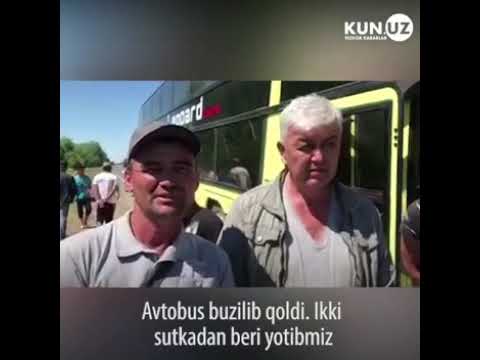 Yana uzbeklar aftobusda qolib keti