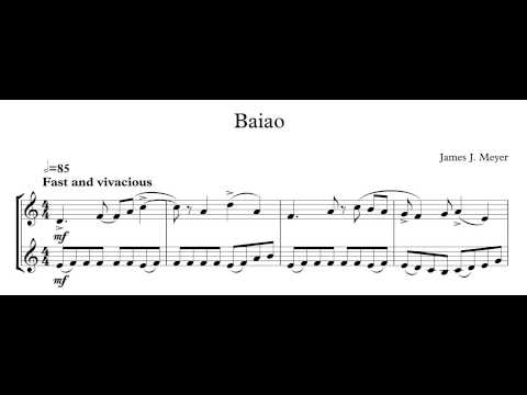 Baiao, No. 8 from 15 Mixed Meter Duets in Latin Dance Styles for the Treble Clef by James Meyer