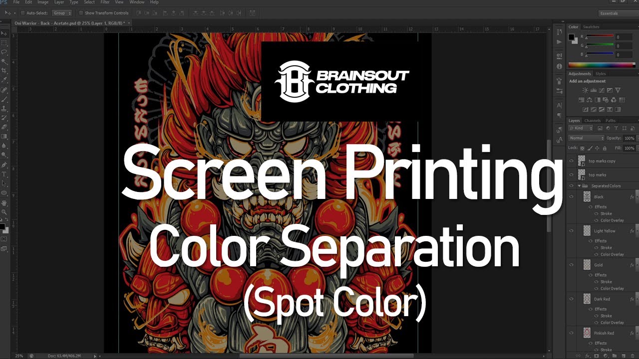 Color Separation (Spot Color) | Photoshop Tutorial | SilkScreen ...