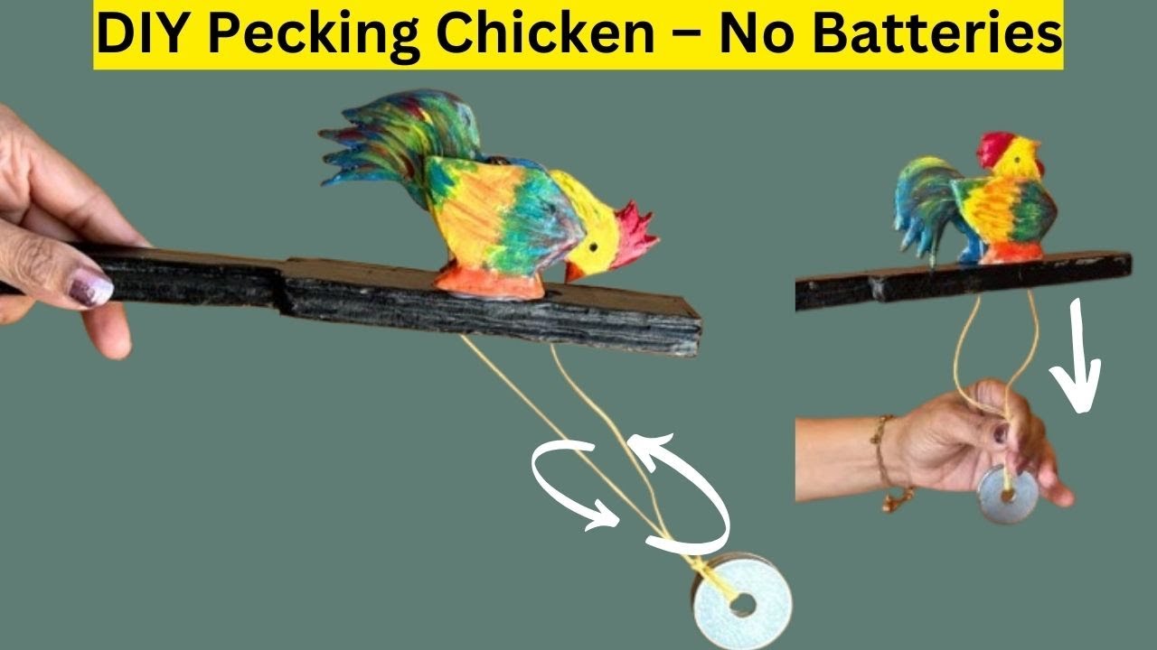 Turn Ordinary Cardboard into Classic Pecking Chicken Toy! - YouTube