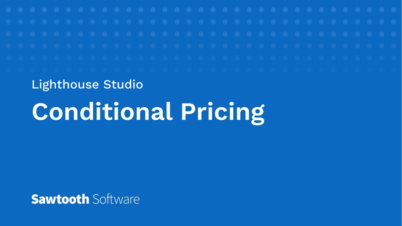 Conditional Pricing - YouTube