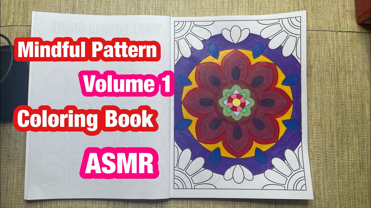 Mindful Pattern Volume 1 Coloring Book ASMR Part 5 | No Talking - YouTube