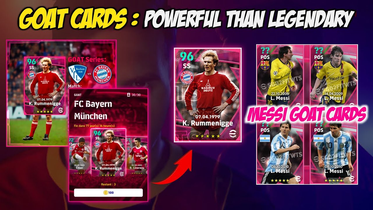 New *GOAT CARDS* Are Coming | Messi, Rummenigge 🔥 Efootball 23 Mobile ...