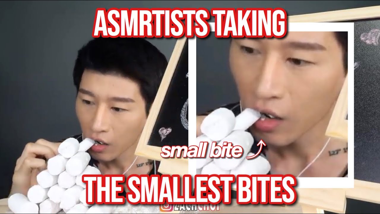 asmrtists taking the SMALLEST bites - YouTube