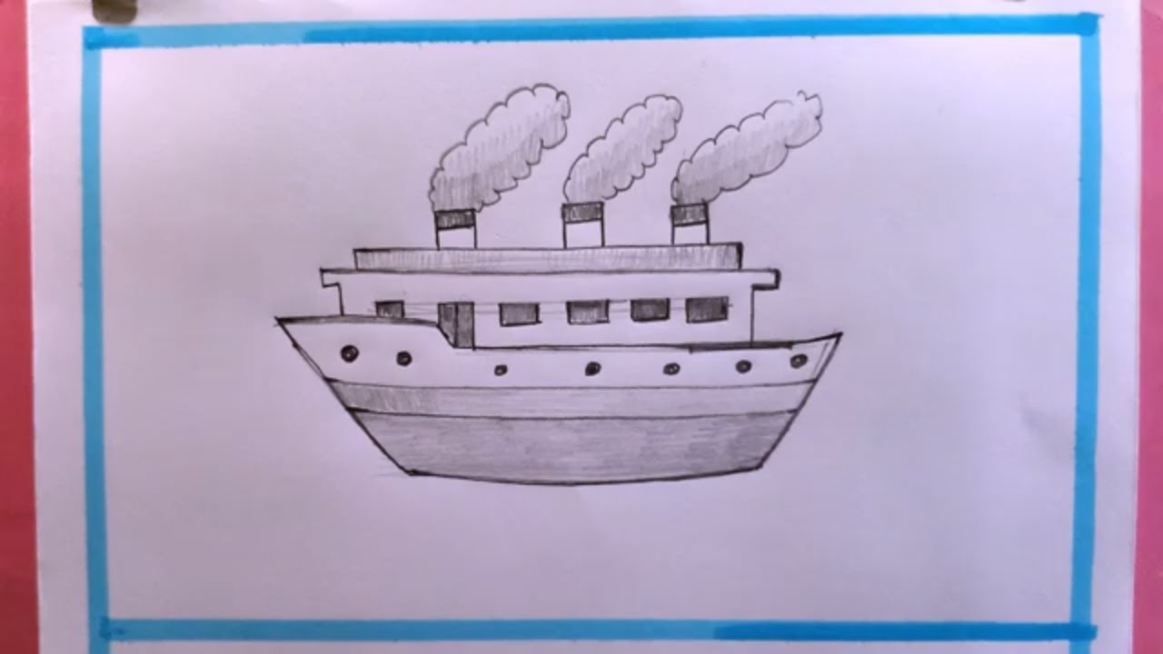 how to draw a boat step by step easy/easy boat drawing - YouTube