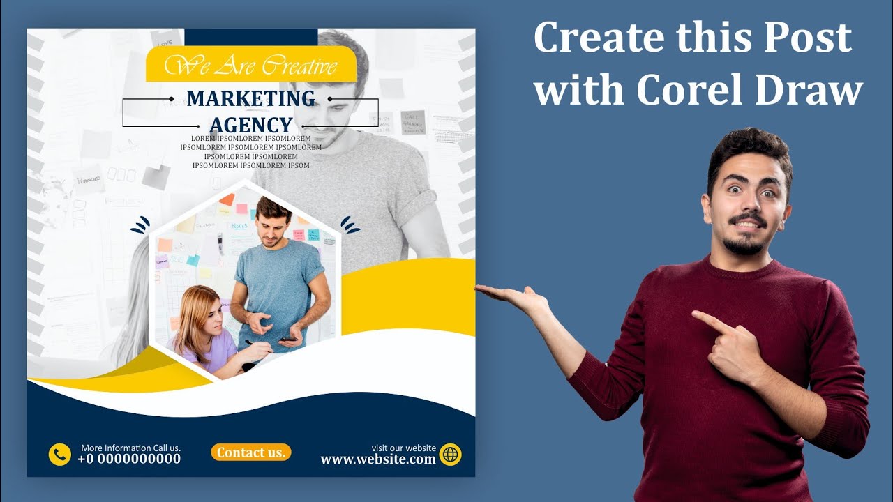 How to Create Post Design | Corel draw tutorial | #za #ahsansabri # ...