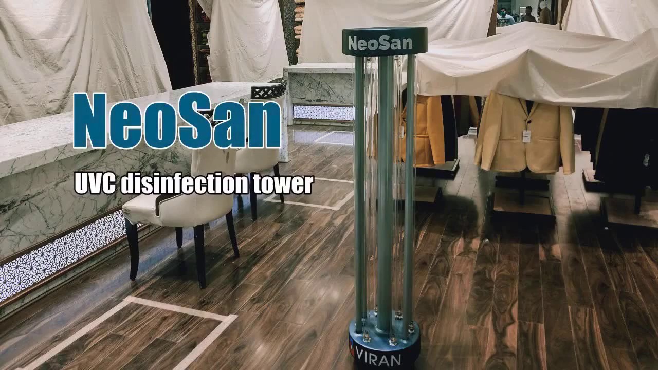 Neosan UVC Disinfection tower I UV disinfection I Hyderabad - YouTube