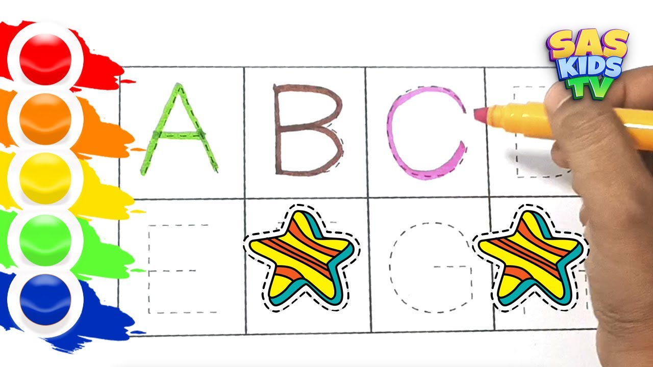 Kids Learn ABC Alphabets star colors abcd song phonics kinder | 123 | A ...